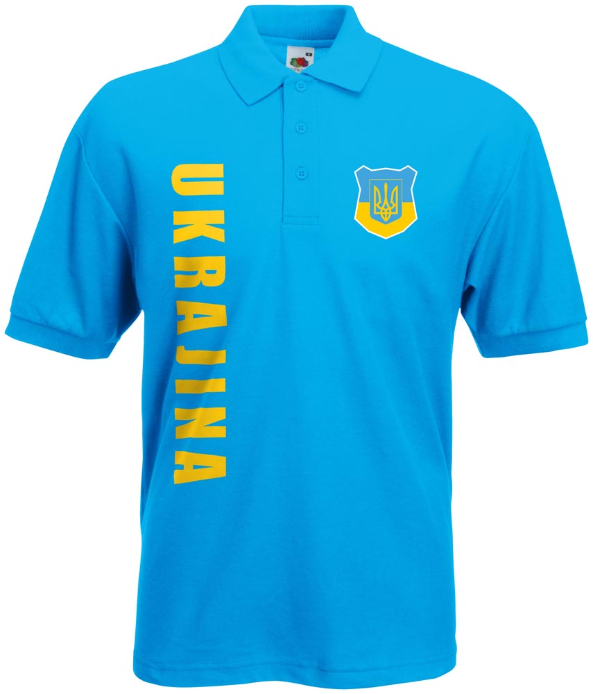 Ukraine Polo-Shirt Wunschname Nummer T-Shirt Trikot Ukrajina EM WM 2022 ...