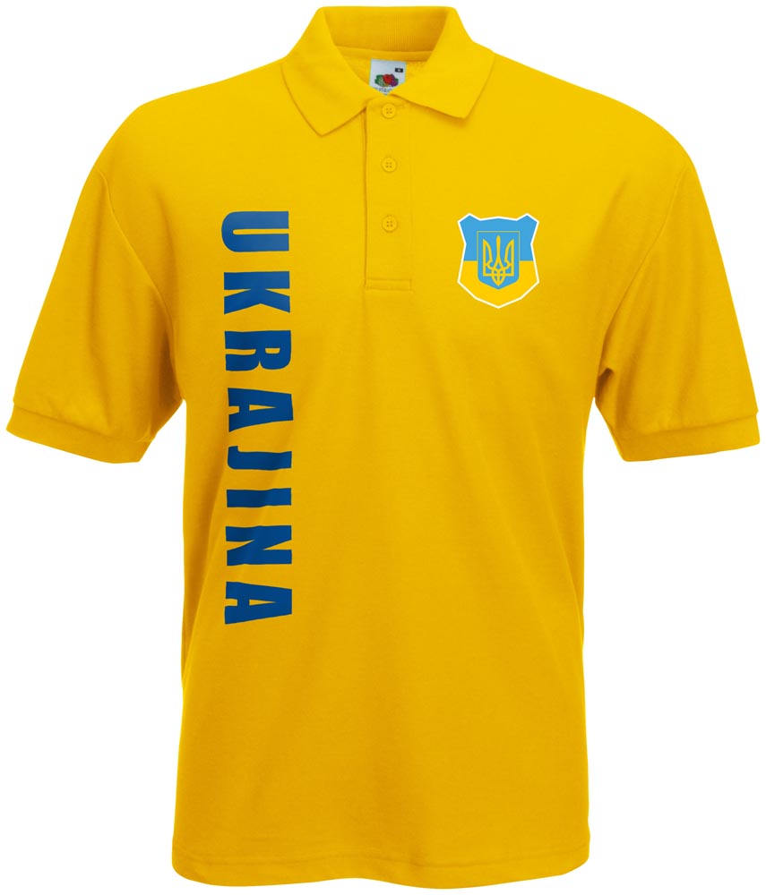 Ukraine Polo-Shirt Wunschname Nummer T-Shirt Trikot Ukrajina EM WM 2022 ...